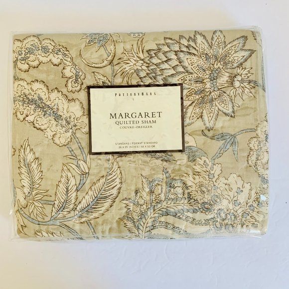 Pottery Barn | Bedding | Pottery Barn Margaret Quilted Floral Sham ...